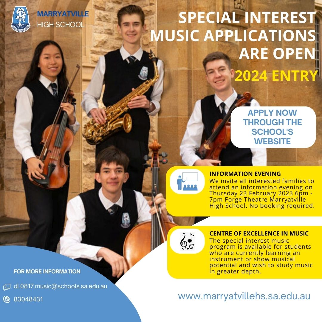 Special Interest Music Information Evening | Marryatville High School