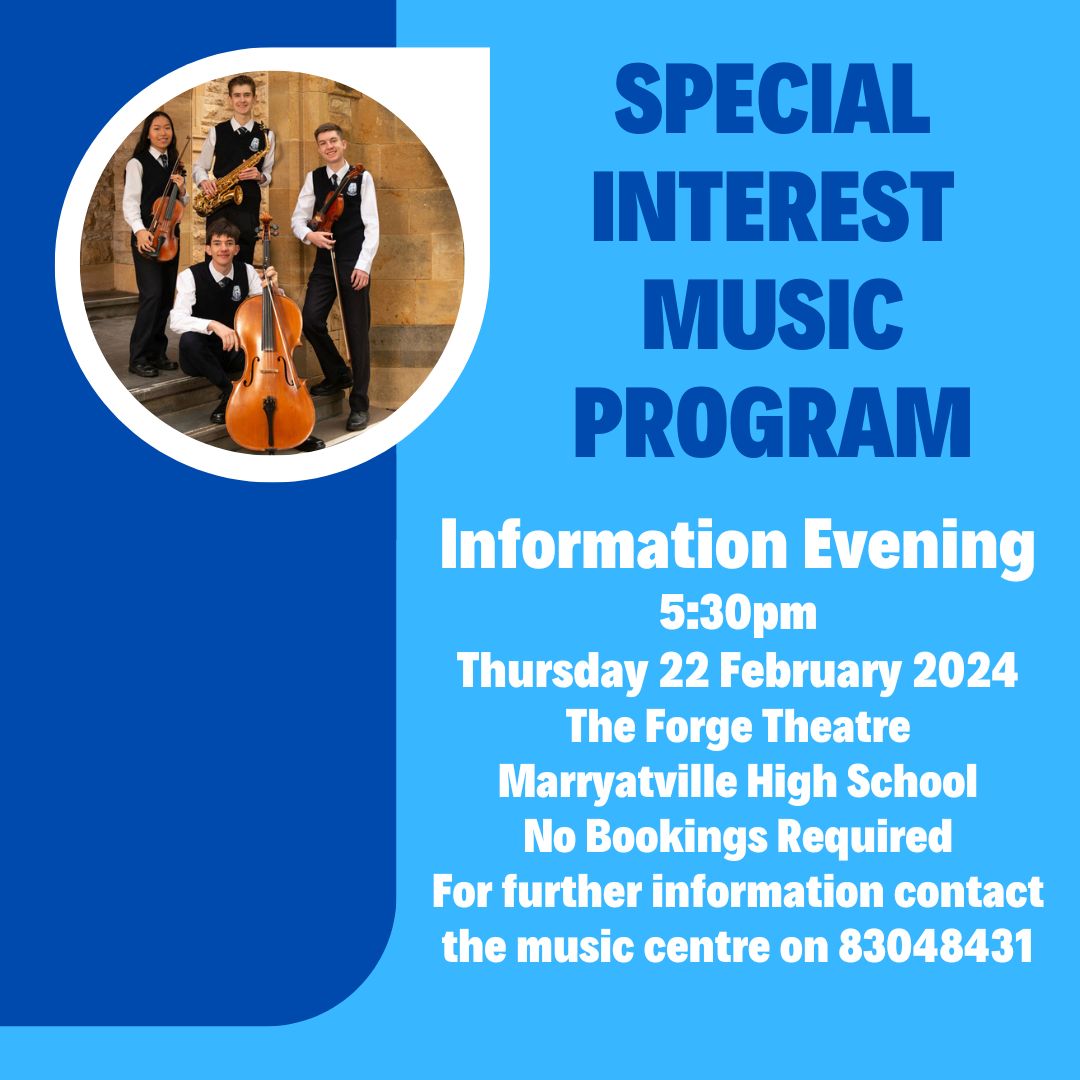 Special Interest Music Program Information Evening | Marryatville High ...